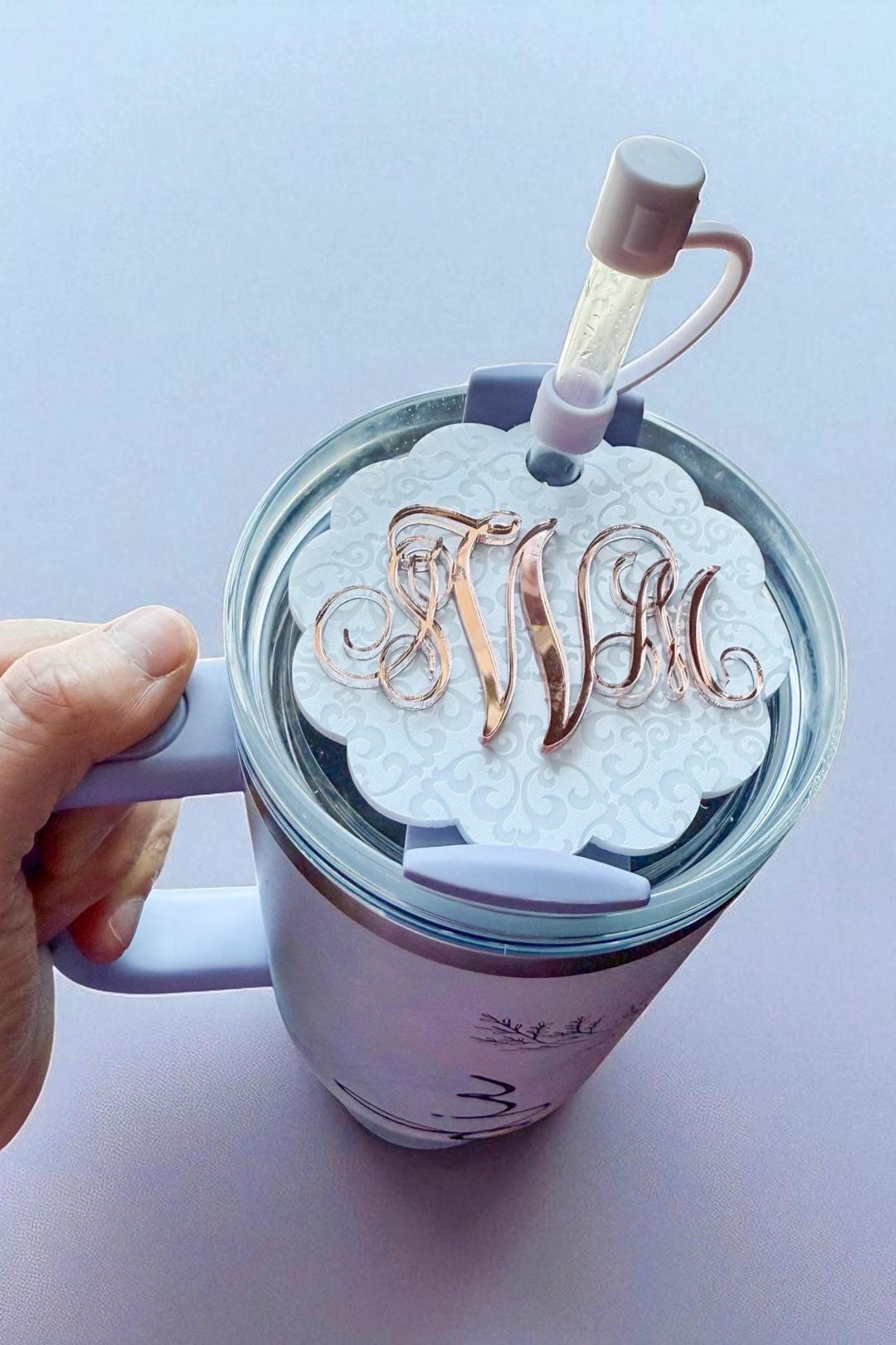 Monogram Name Tag Topper for Stanley Tumbler Custom Personalized Name ...
