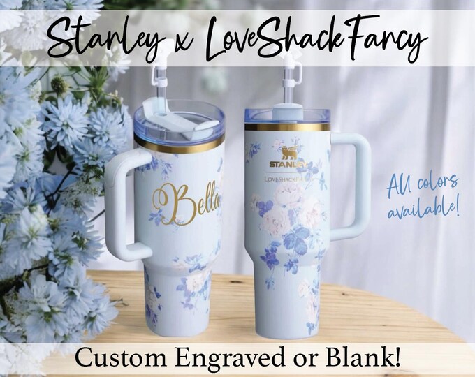 Stanley X Loveshackfancy Ribbon Rosa 40 Oz Quencher - Etsy