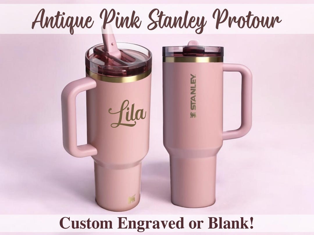 Antique Pink Stanley Protour 40 Oz | Custom Engraved Pink and Gold ...