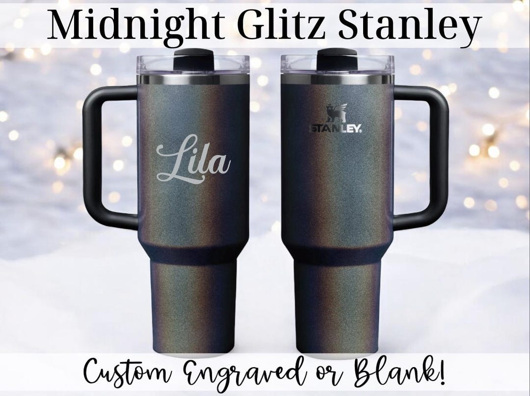 Midnight Glitz Stanley Quencher 40 Oz Custom Engraved Gray Shimmer ...
