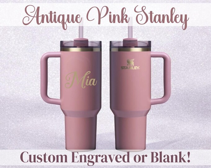 Antique Pink Stanley 40 Oz Quencher | Custom Engraved Pink Tumbler ...