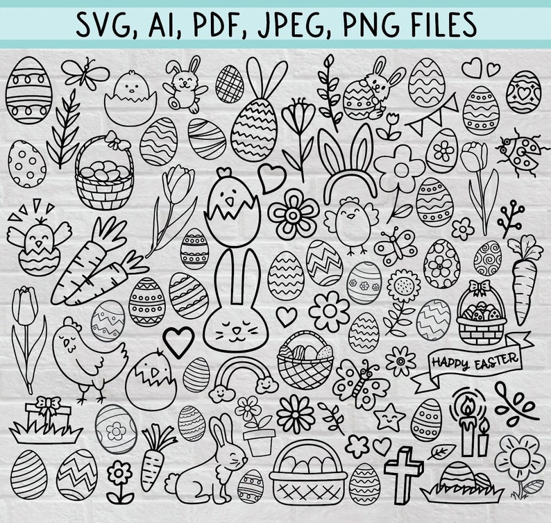 Ultimate Easter and Spring Doodle Digital File Clipart Bundle - Etsy