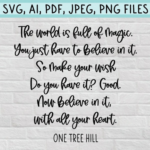 One Tree Hill Quote - Etsy