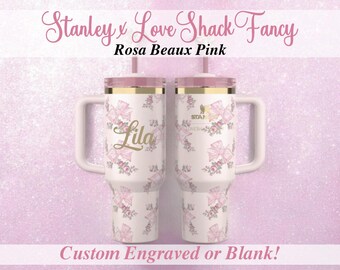 Stanley X Loveshackfancy Ribbon Rosa 40 Oz Quencher - Etsy