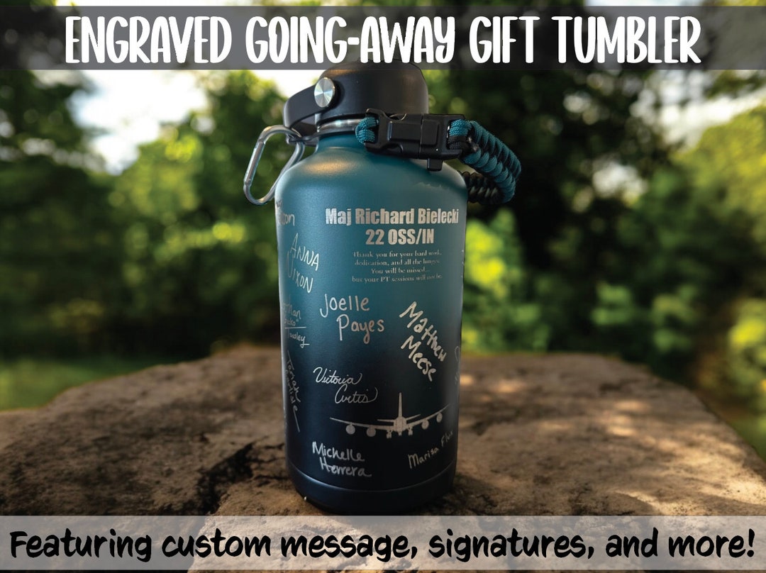 Military Going Away Gifts | Custom Engraved Tumbler With Signatures and ...