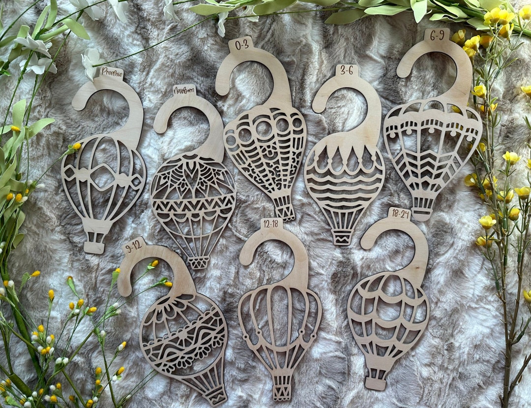 Hot Air Balloon Baby Closet Dividers | Wooden Baby Gifts | Wood Clothes ...