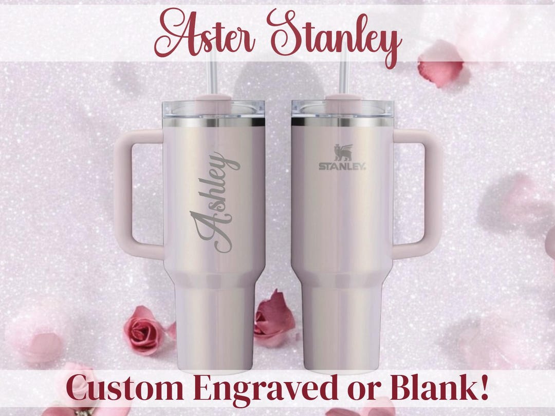 Aster Stanley Quencher | Custom Engraved Pearlescent Pink Tumbler ...
