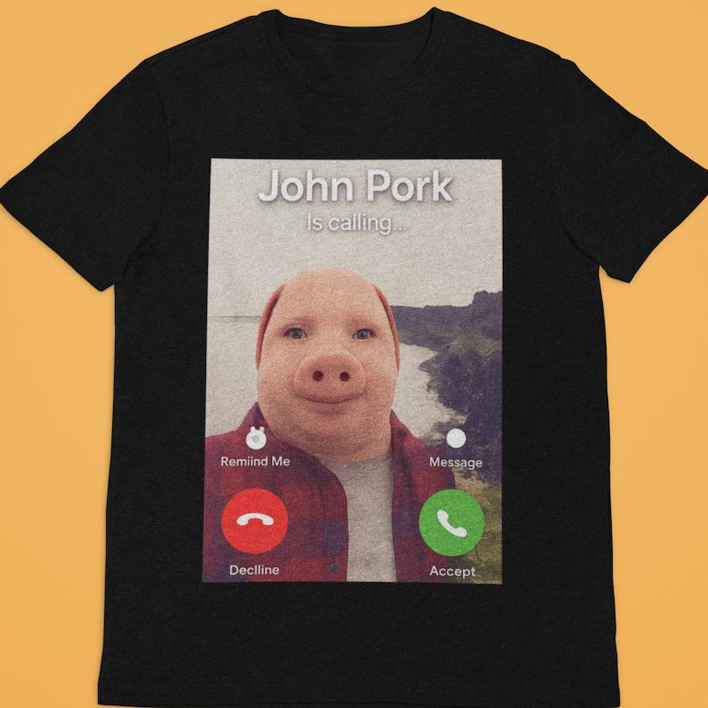 John Pork is Calling Shirt, Gen Z Brainrot Meme Tee, Funny Internet ...