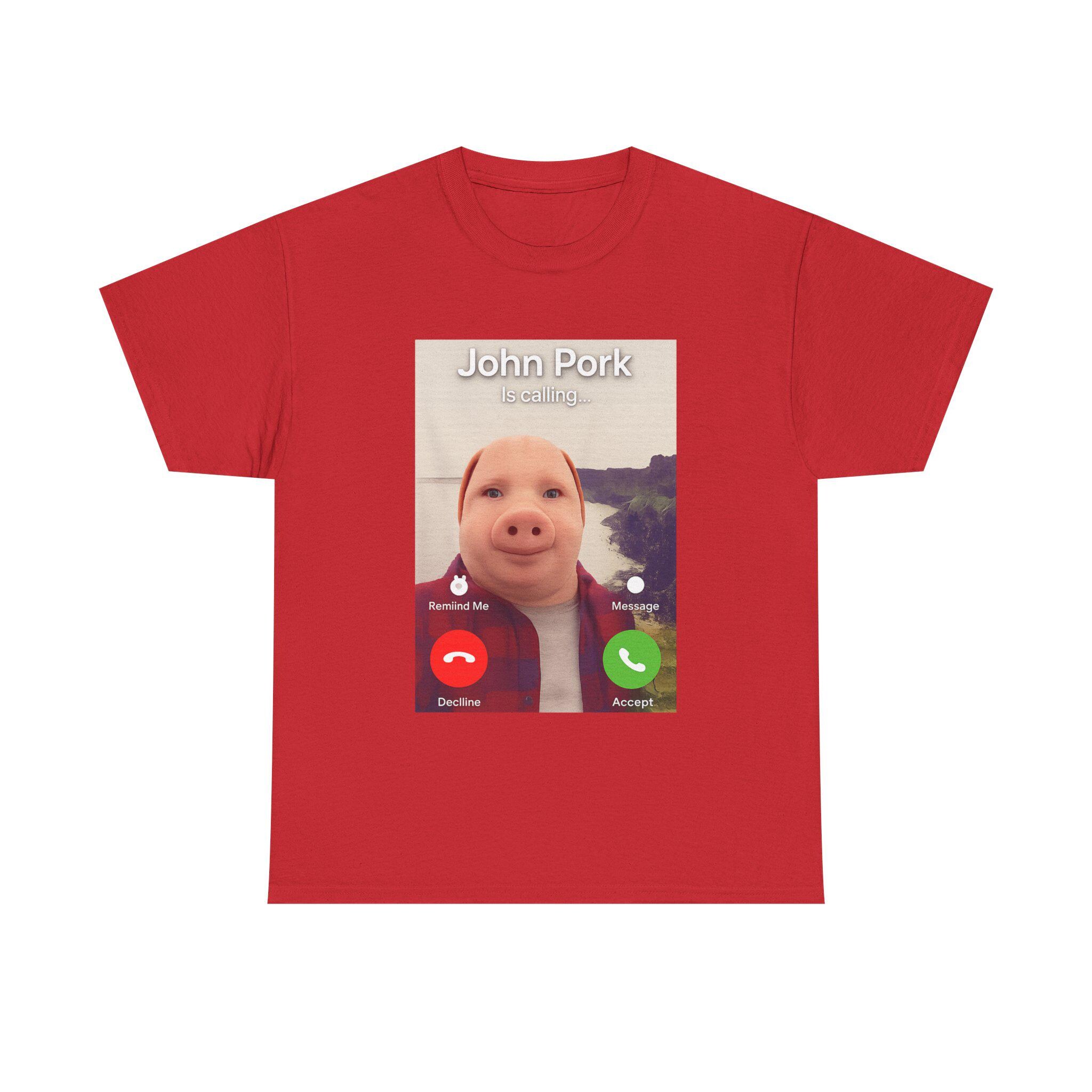 John Pork is Calling Shirt, Gen Z Brainrot Meme Tee, Funny Internet ...