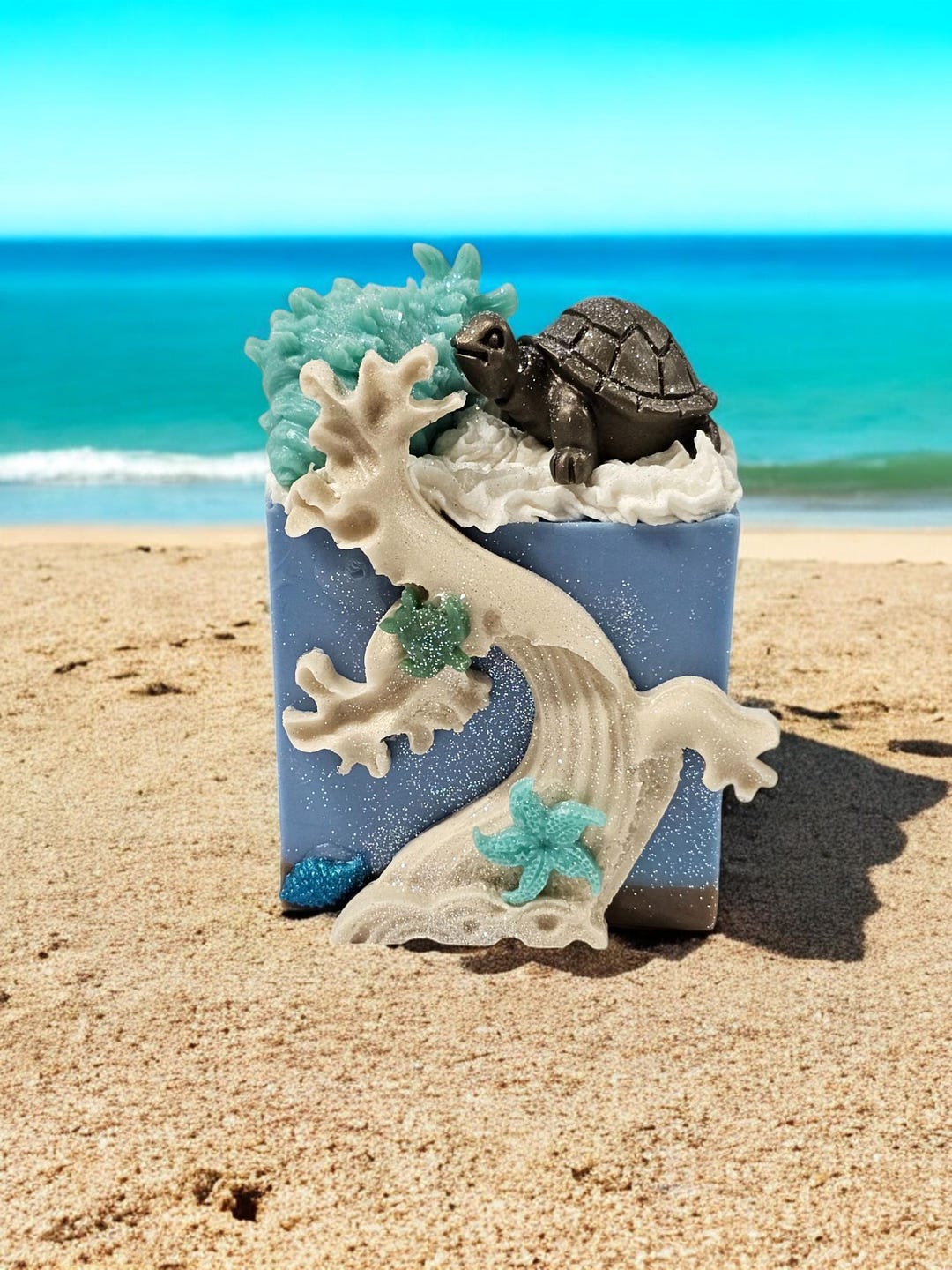 Handcrafted Ocean Wave Goat Milk Soap: Turtle Beach Soap Dish - Etsy