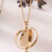 14K/18K Solid Custom Engrave Spinning Disk Necklace, Personalized ...