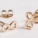 Infinity Symbol Earrings 14k 18k Solid Gold, Dainty Heart Infinity Stud ...