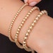 3mm 4mm 5mm Gold Ball Bead Bracelet, 14K Real Gold Simple Shiny ...