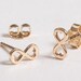 Infinity Symbol Earrings 14k 18k Solid Gold, Dainty Heart Infinity Stud ...