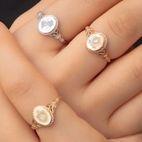 Custom Signet Ring, Family Crest Signet Ring, Personalized Jewelry ...