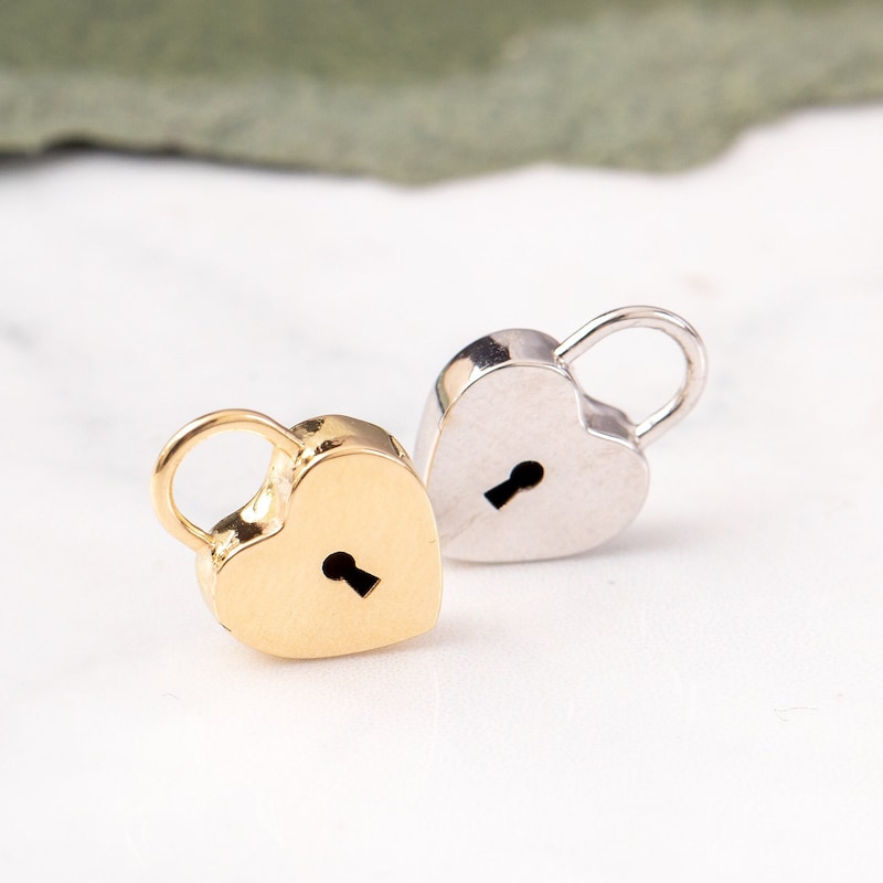 Lock and Key Pendant 10k - Etsy UK