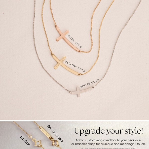 Sideways Cross Necklace - Etsy