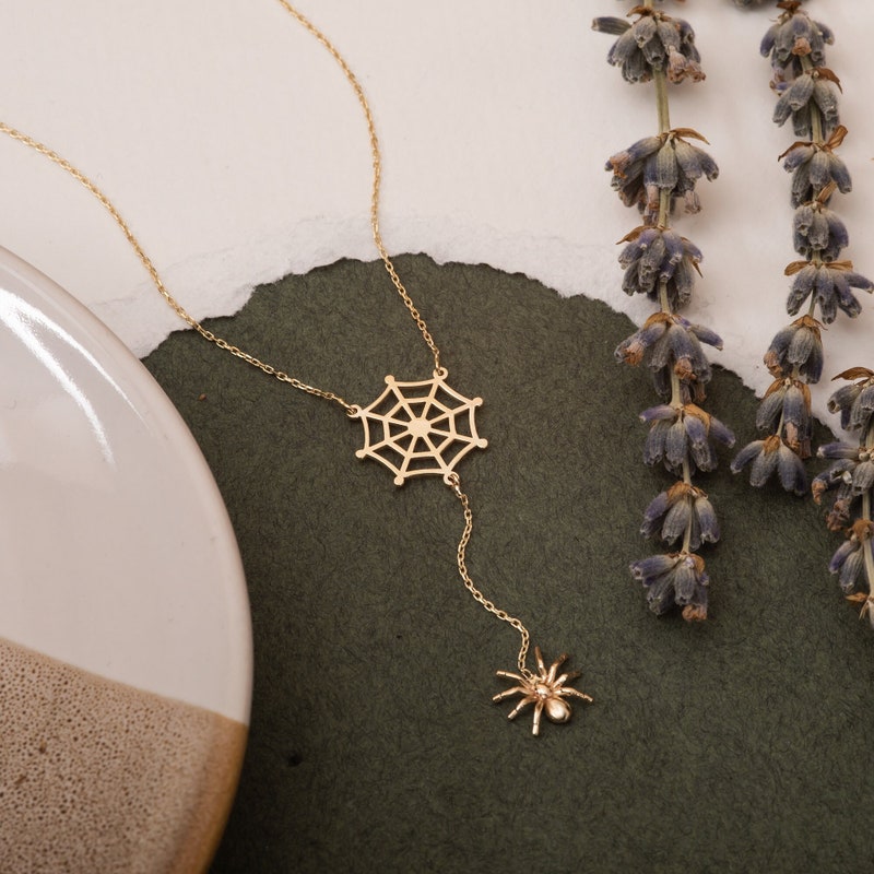 Spider Web Necklace - Etsy