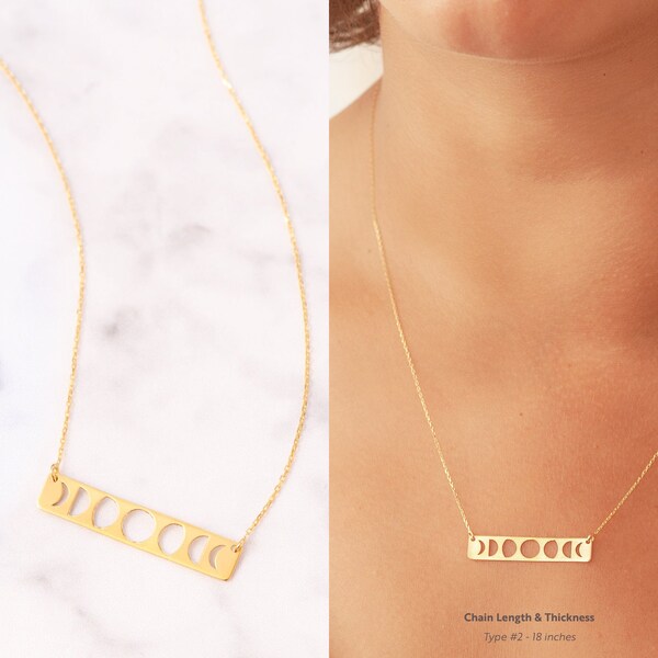 Moon Phase Necklace - Etsy