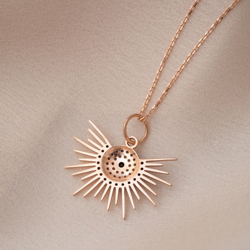 14K 18K Solid Gold Evil Eye Sun Necklace Sunburst Evil Eye - Etsy