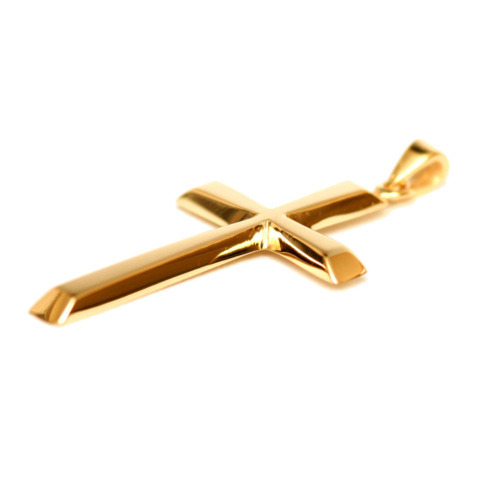 14K 18k Solid Gold Cross Necklace Elegant Cross Gold Pendant - Etsy
