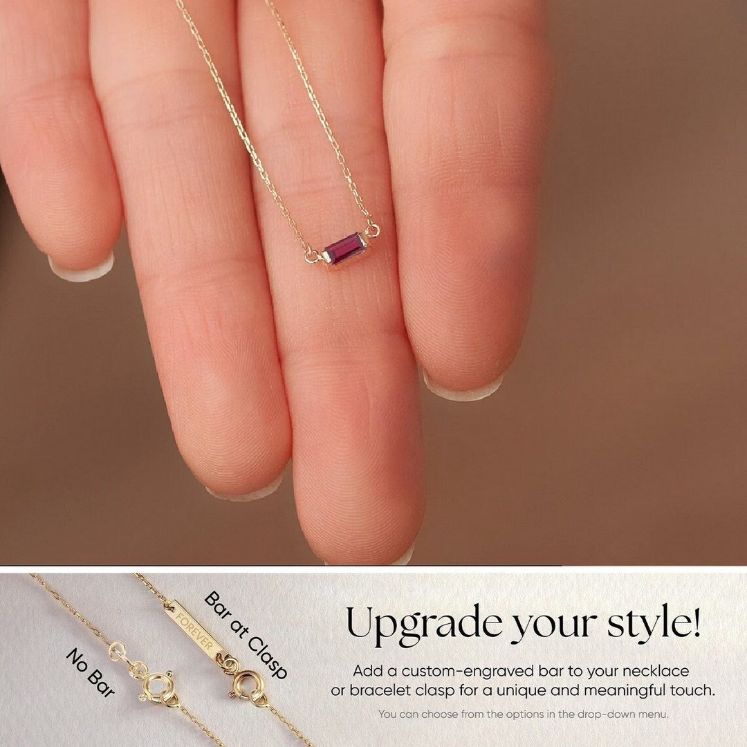 14k 18k SOLID Gold Ruby Necklace, Natural Ruby Necklace, July ...