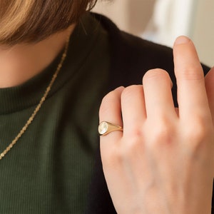 14k/18k Solid Gold Mountain Signet Ring - Adventure & Wanderlust ...
