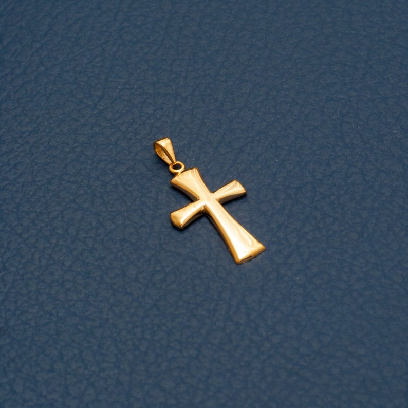 14K Solid Gold Cross Necklace, Elegant Custom Engraved Religious ...