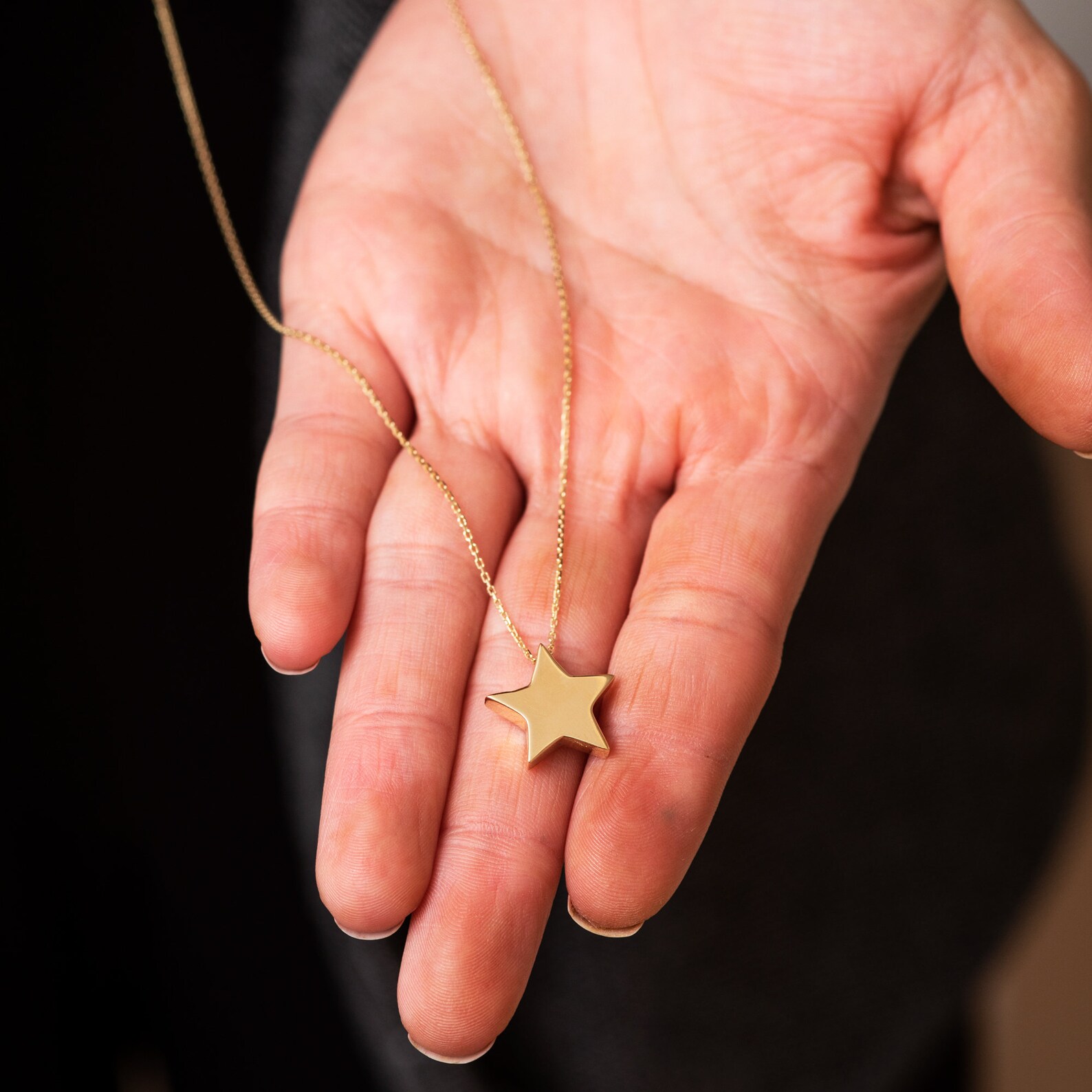 14K Gold Star Cremation Urn Necklace, Custom Engraved Ashes Holder - Etsy
