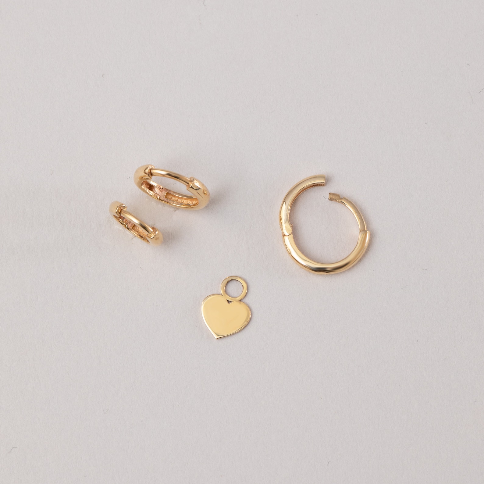 14K 18K Solid Gold Small Tiny Charms for Hoop Earrings Dainty - Etsy