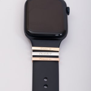 Apple Watch Name Tag Charm in 14K 18K Real Gold, Customize Smart Watch ...