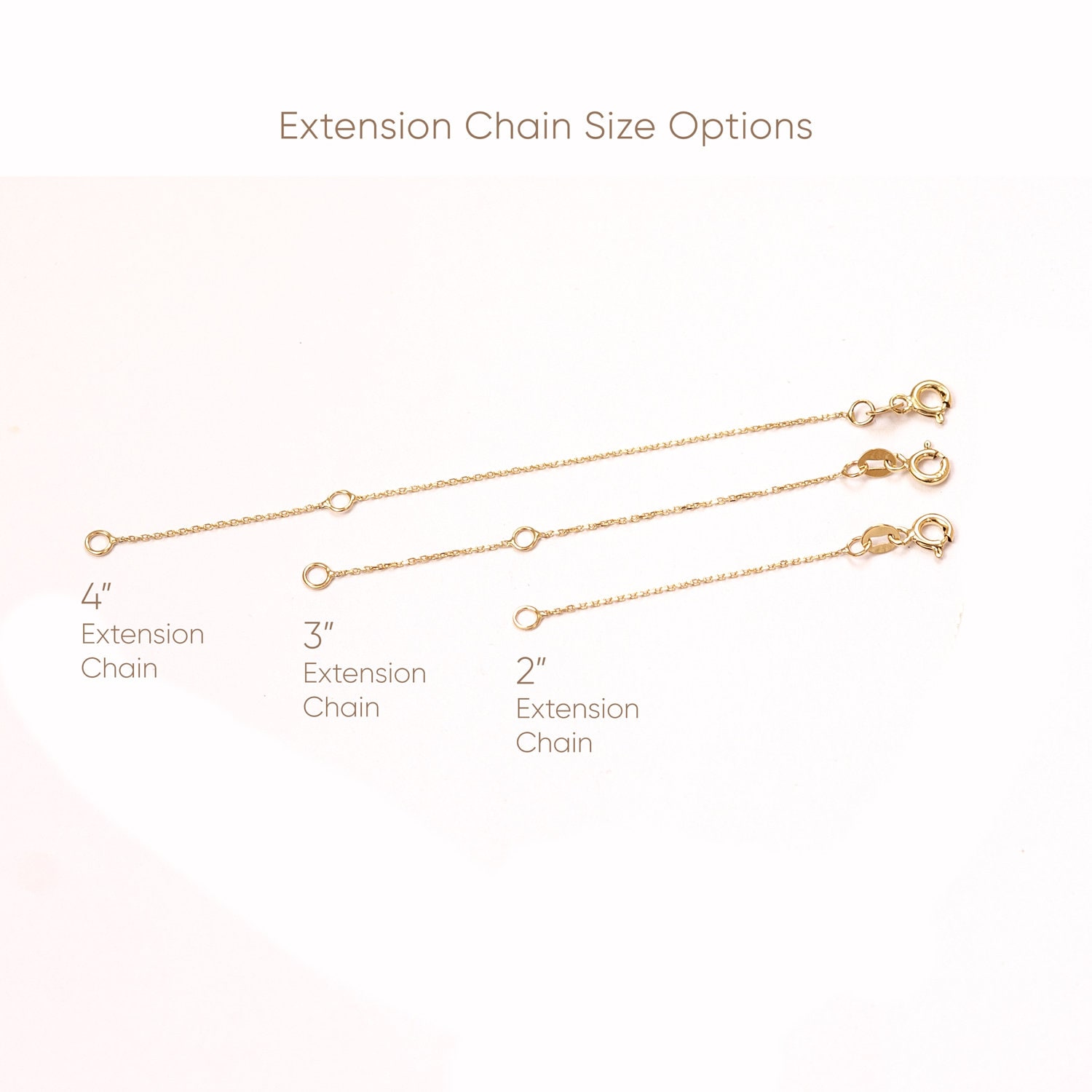 14k 18k Solid Gold Necklace Bracelet Extender, Removable Real Solid ...