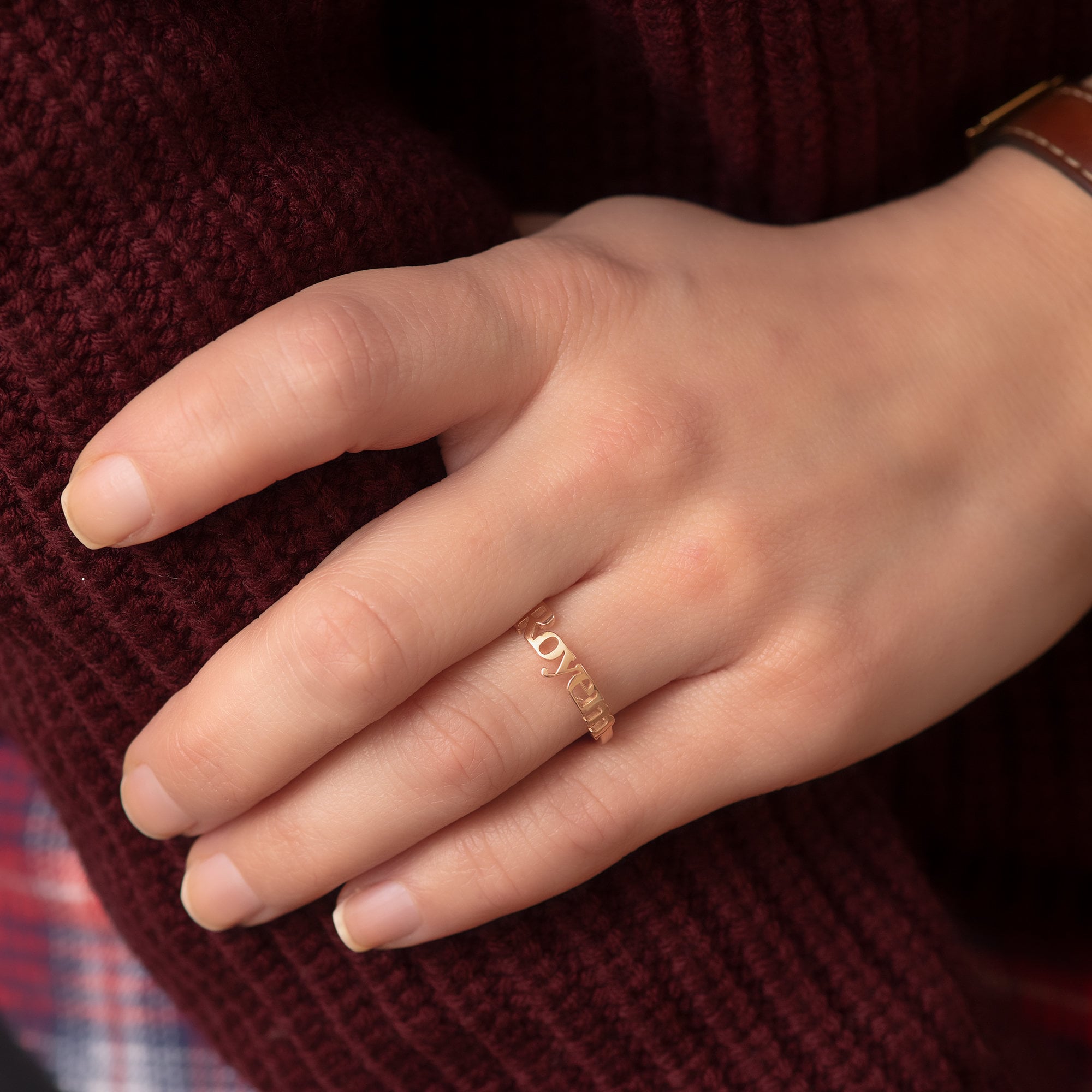 14k 18k Solid Gold Custom Name Ring Personalized Name Ring - Etsy