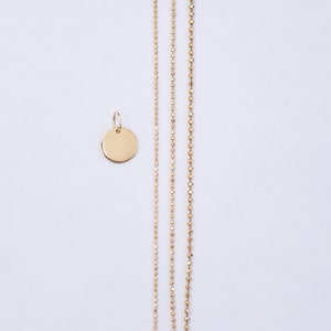 14k Real Gold Ball Chain Necklace, Minimalist Dainty Ball Chain ...