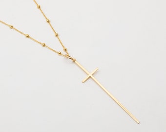 Modern Cross Necklace - Etsy