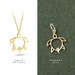 14k 18k Solid Gold Turtle Diamond Necklace, Diamond Turtle Pendant ...