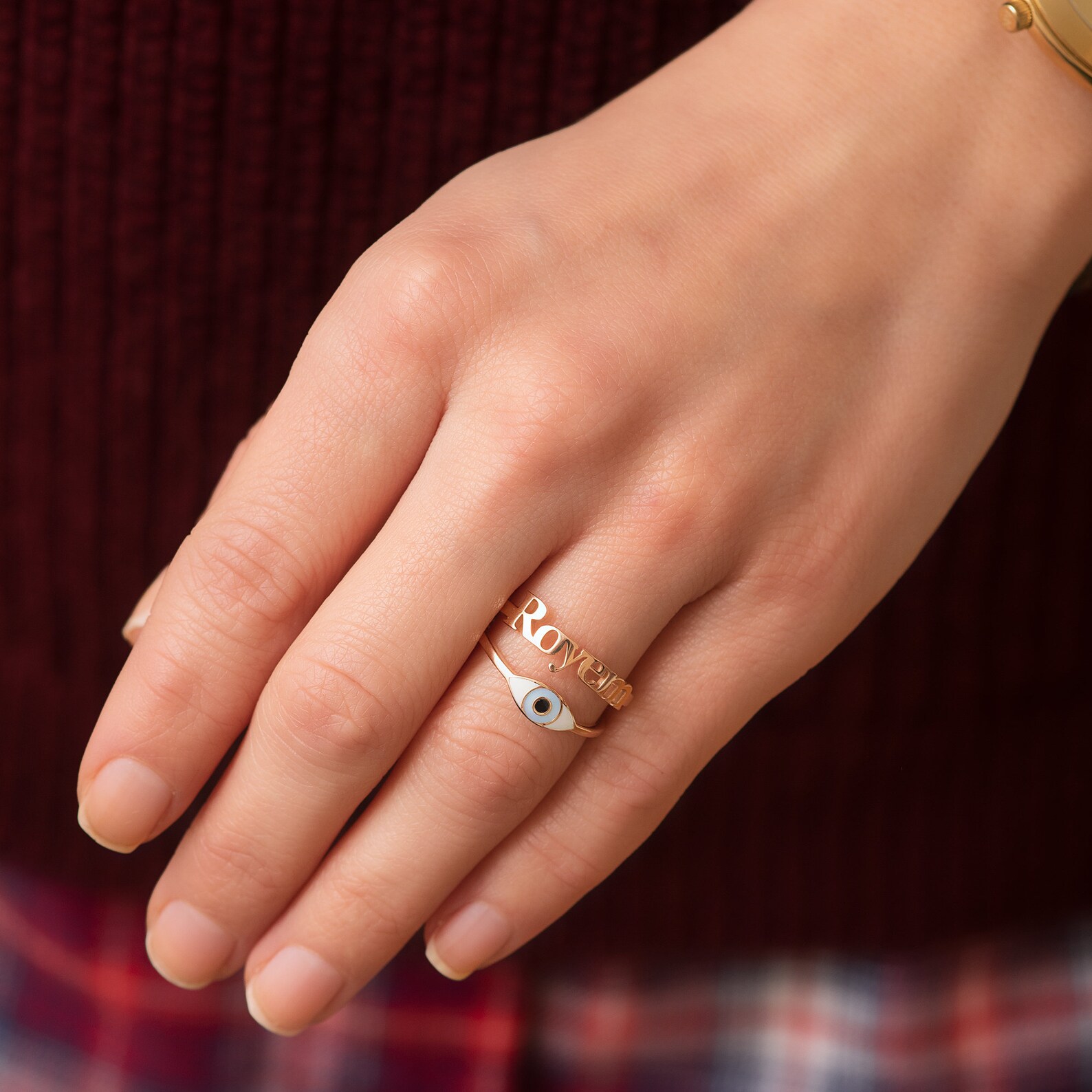 14k 18k Solid Gold Custom Name Ring Personalized Name Ring - Etsy