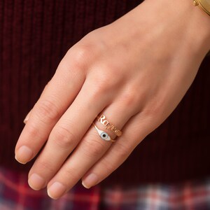 14k 18k Solid Gold Custom Name Ring, Personalized Name Ring ...