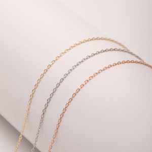 14K Solid Gold Diamond Cut Cable Chain, Dainty Layering Necklace - Etsy