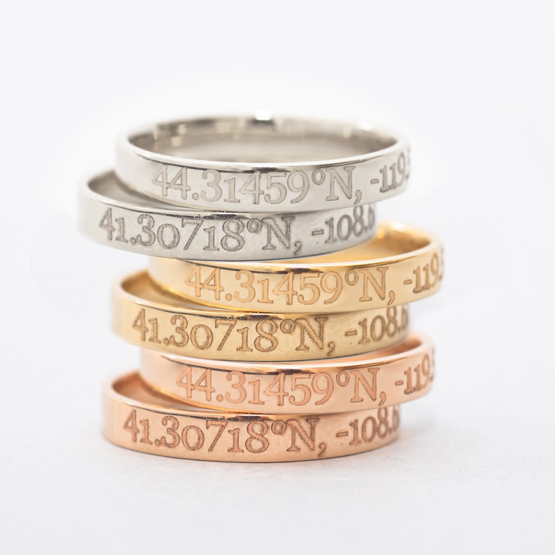 Stacked Name Rings 14K 18K SOLID Gold Personalized Stacking - Etsy