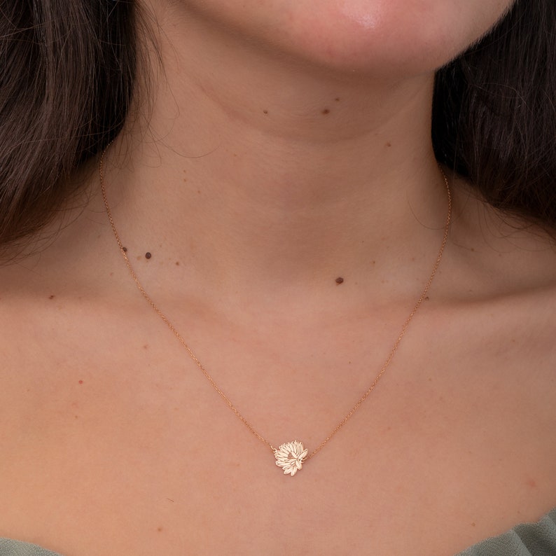 Multiple Birth Flower Necklace 14K 18K Solid Gold Custom - Etsy