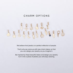 14K 18K Solid Gold Small Tiny Charms, Dainty Everyday Gold Figures for ...