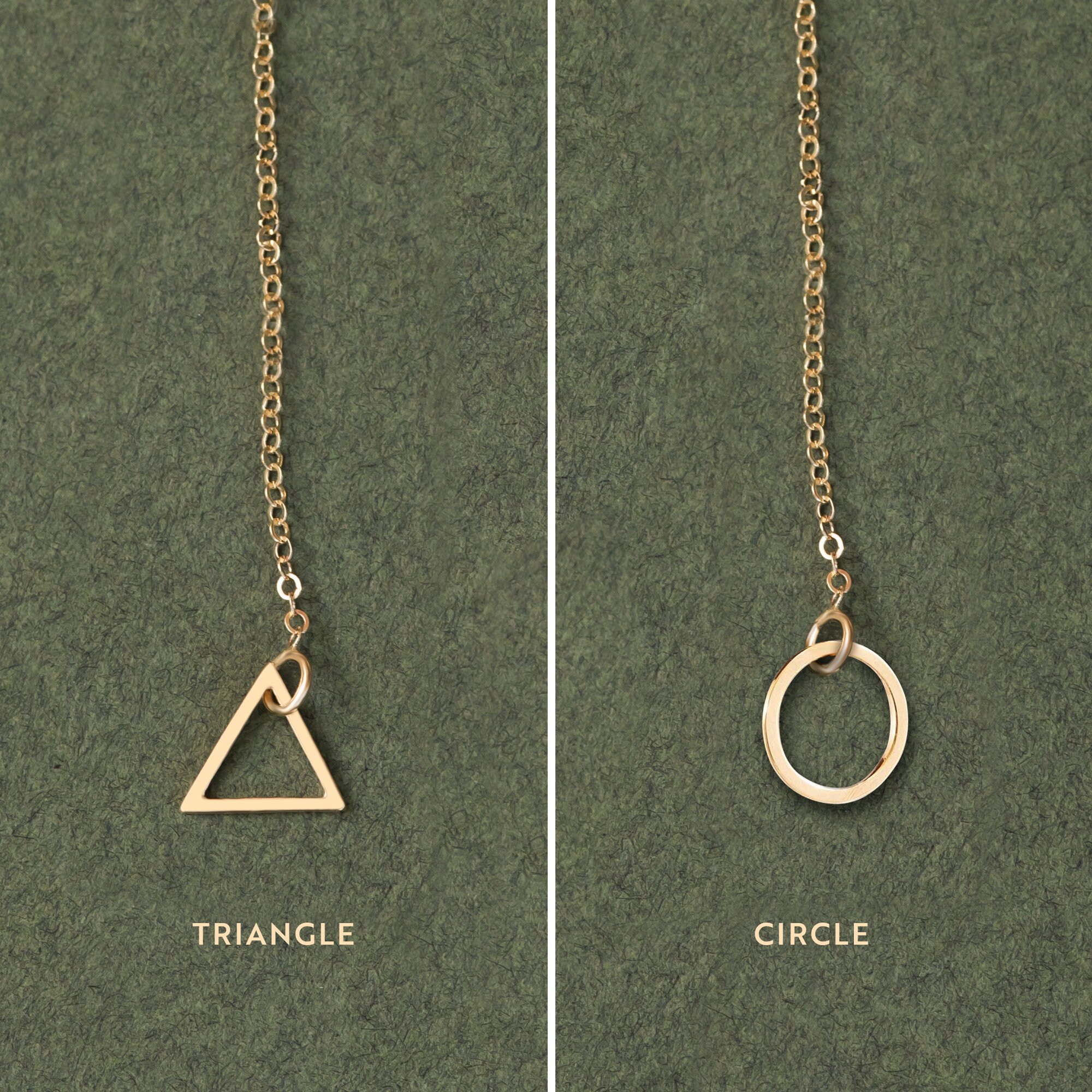 14k Real Gold Custom Engrave Triangle Bar Lariat Necklace | Etsy