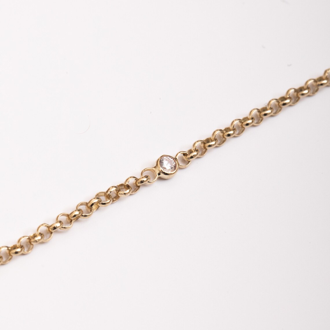 Double Finger Ring, 14K Solid Gold Cuban&rolo Chain Link Ring, Body ...