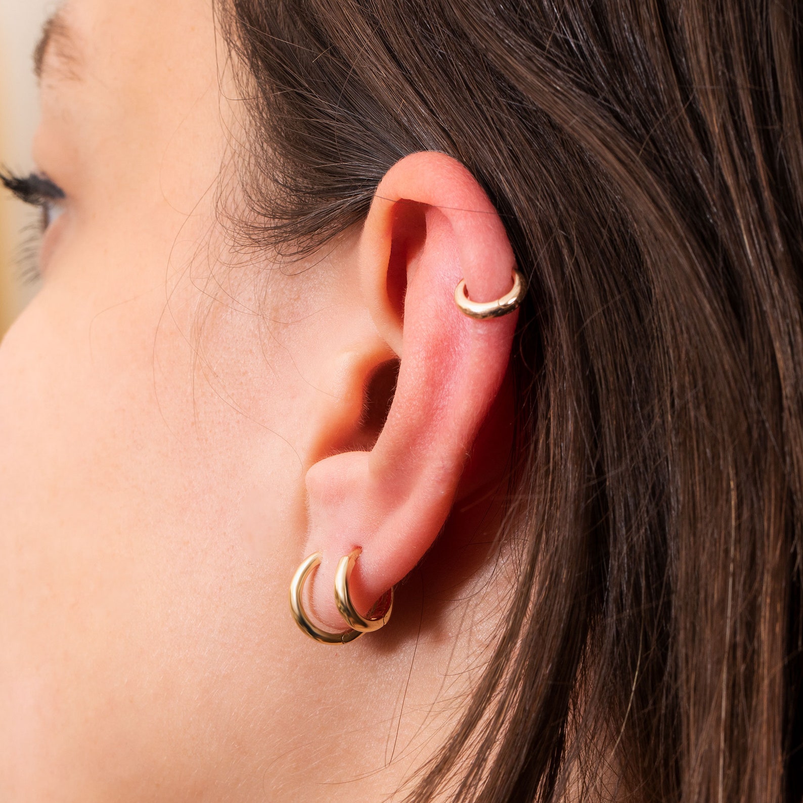 14K 18K Solid Gold Hoop Earrings Small Mini Hoop Earrings | Etsy