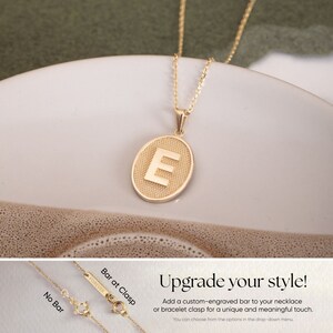 14k 18k Solid Gold Custom Initial Pendant, Personalized Embossed ...