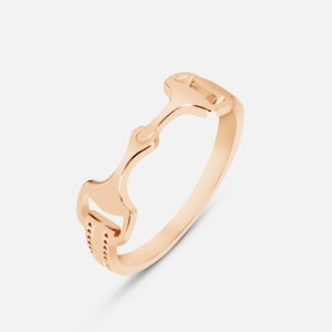 Horse Bit Ring in 10K 14K 18K Solid Gold, Horse Lover Rings, Equestrian ...