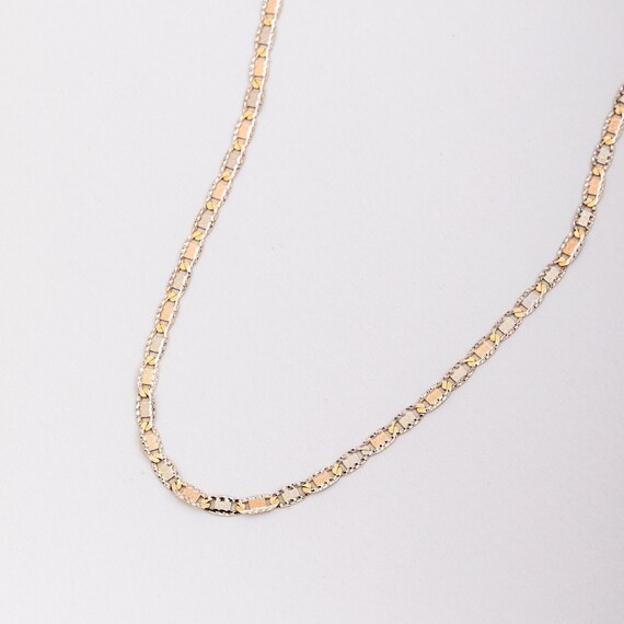 14k Solid Gold Valentino Chain Tri-tone Chain Delicate - Etsy