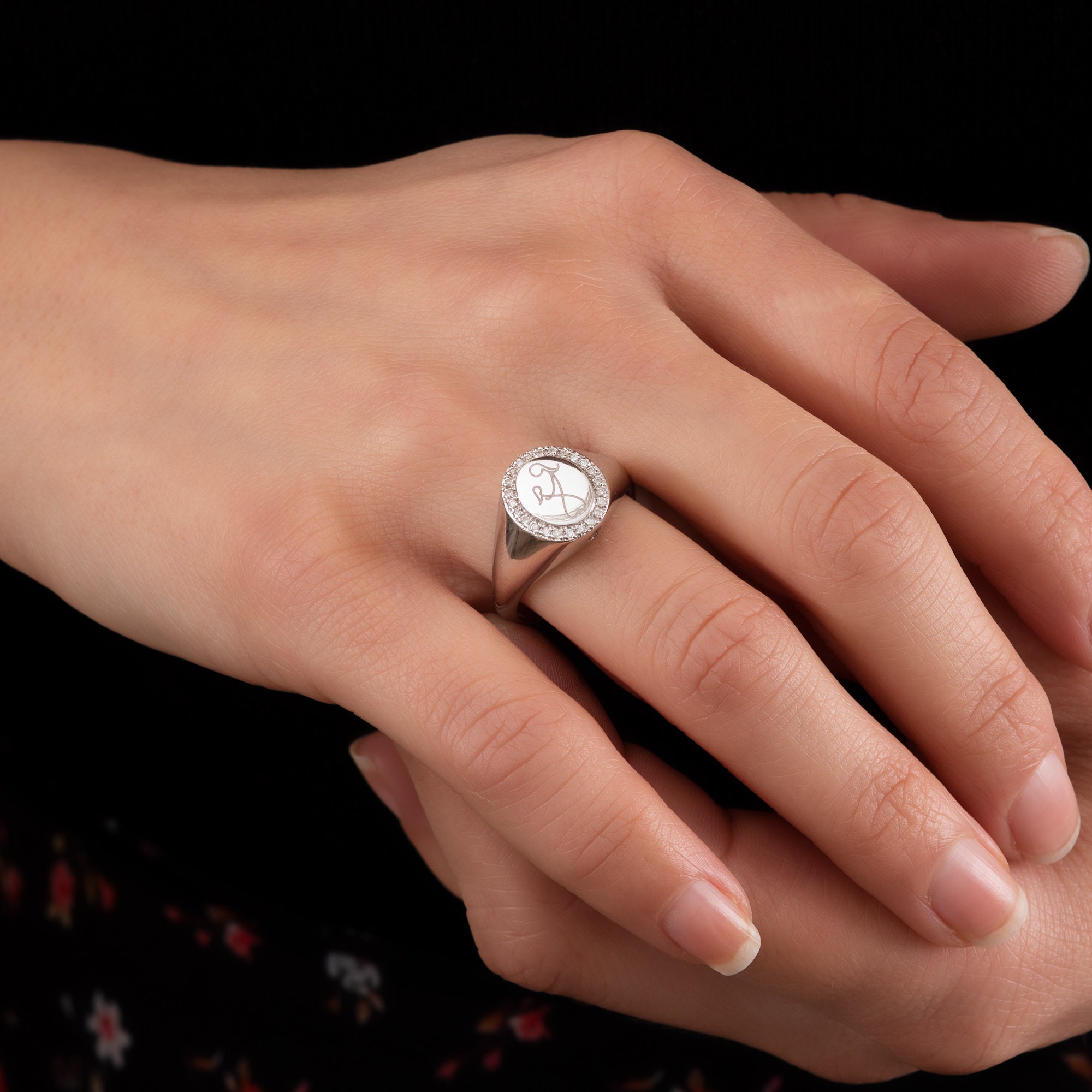 14K 18K Solid Gold Diamond Signet Cremation Urn Ring Diamond | Etsy