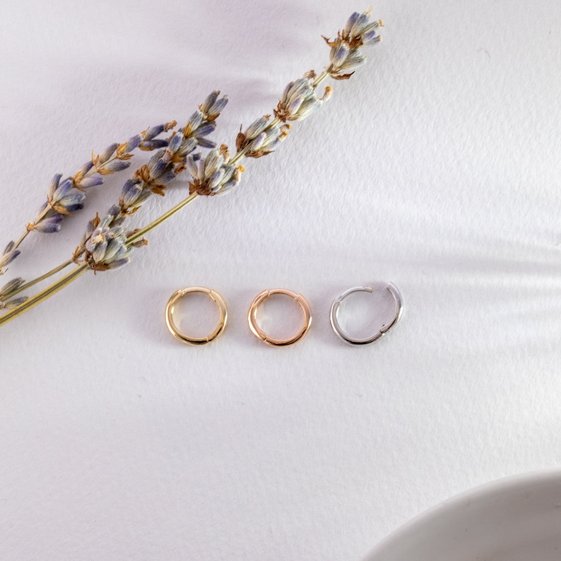 14K 18K Solid Gold Hoop Earrings Small Mini Hoop Earrings | Etsy